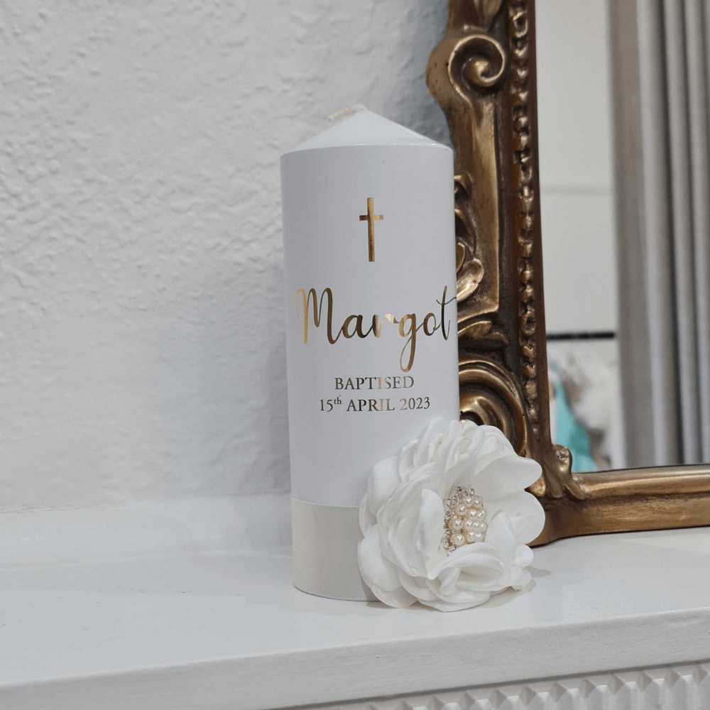 Margot Baptism Candles | Christening Essentials | Silver / Candle only