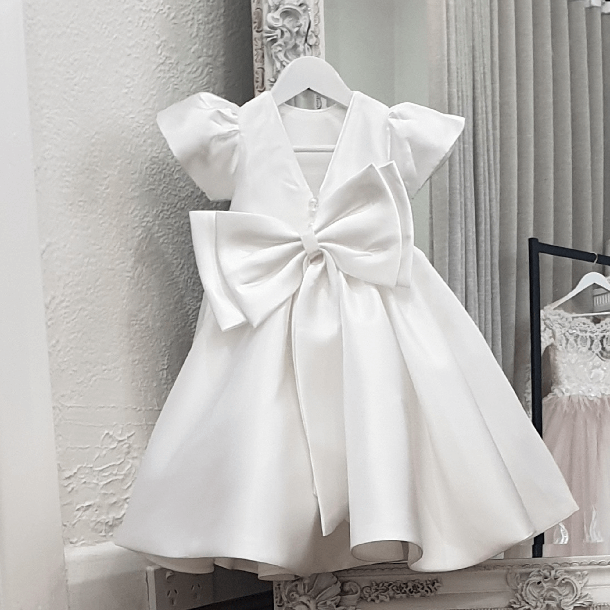 Iris Mikado flower girl dress | Pre-Order 0-3 Months | Mini Treasure Kids