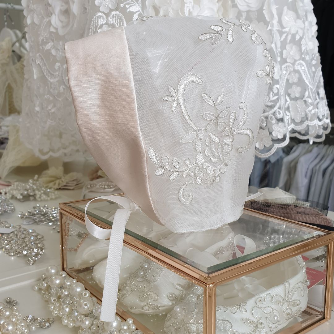 Custom Made Christening Lace Bonnet | Baptism Bonnets